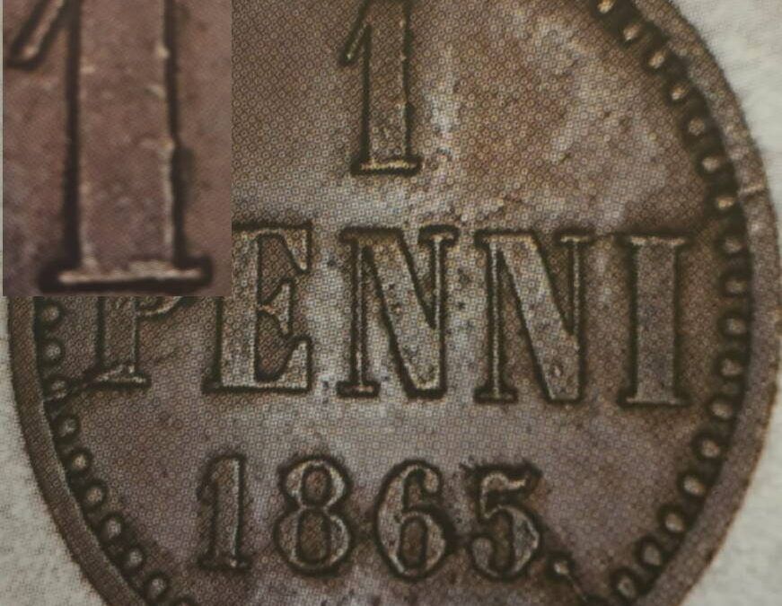 Arvokkaimmat kolikot: 1 Penni 1865 - Harvinaiset variantit