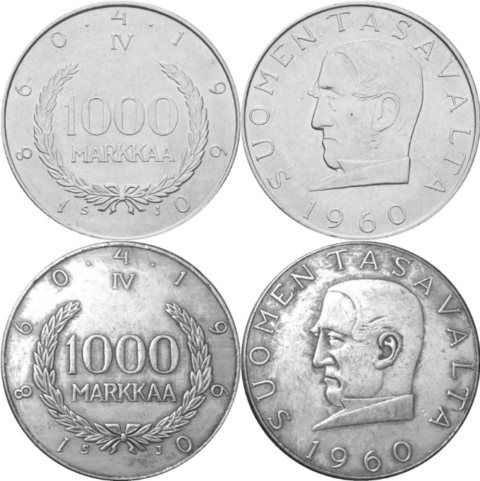 1000 Suomen Markkaa Juhlarahaväärennos